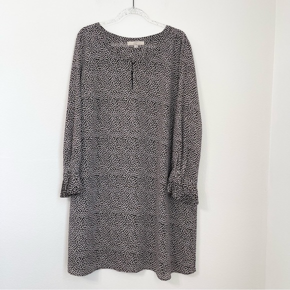 LOFT | Dresses | Loft Plus Womens Brown Floral Long Sleeve Pullover ...